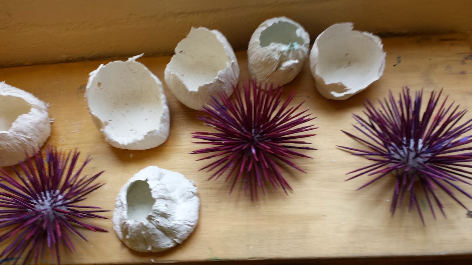 At School Making Crafts: Clay Barnacles--Under the Water (part 7)