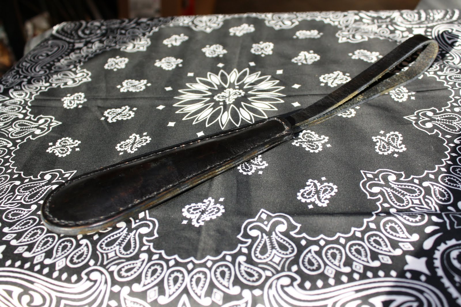 Custom Leather Saps: Antique Finish Black Sap.