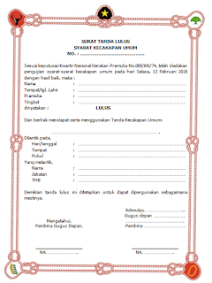 Format Surat Tanda Lulus (STL) Kecakapan Pramuka Tahun 2018 | SD Negeri ...