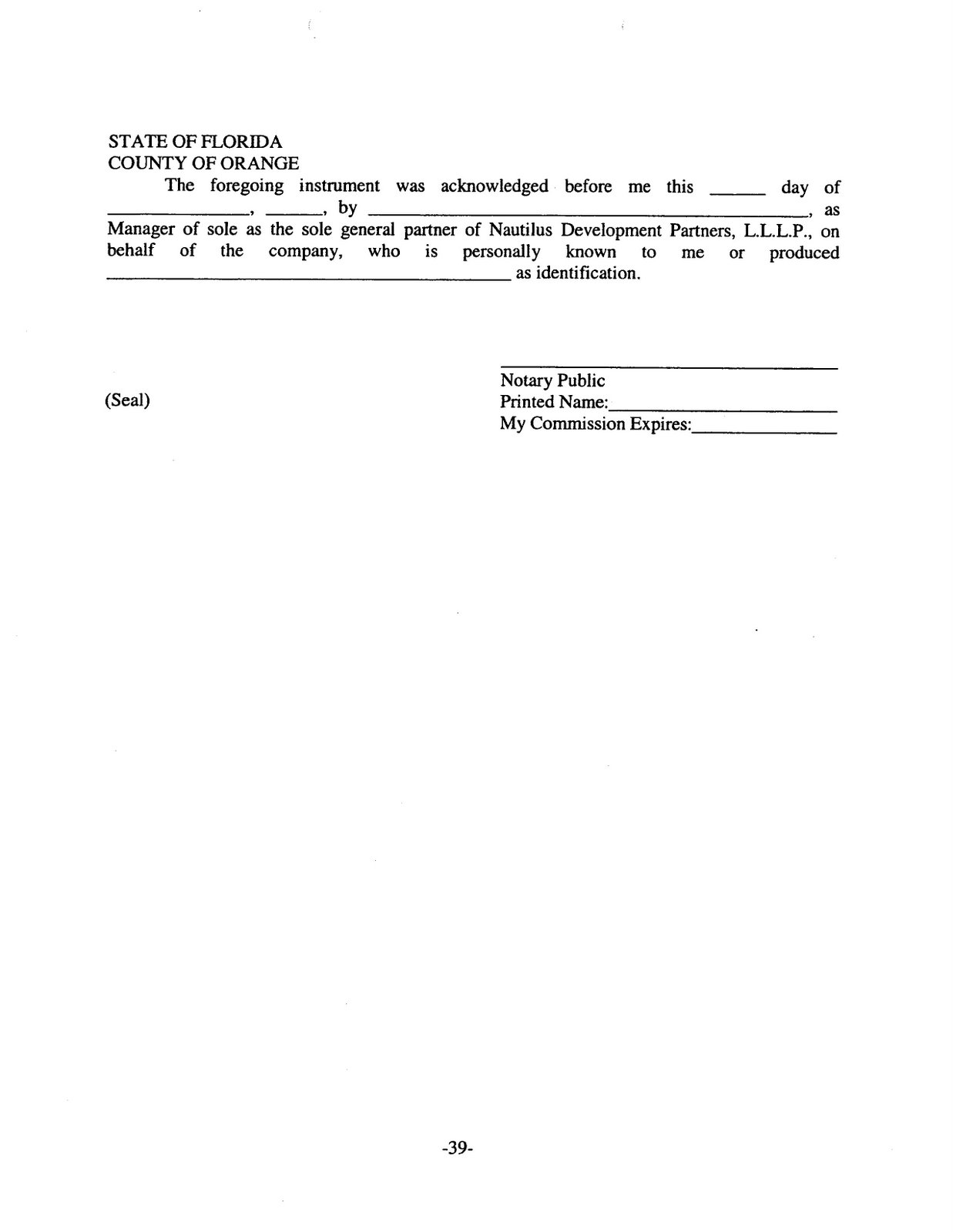 Nautilus Cove Declaration of Condo