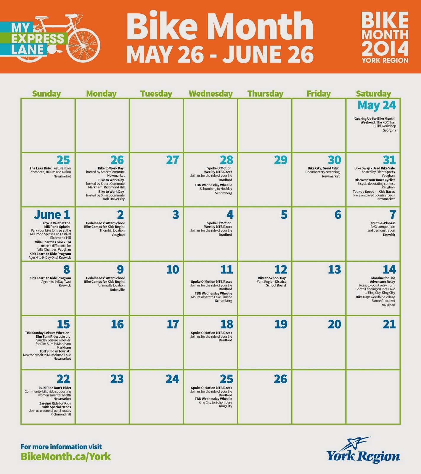 Shawn's Bicycle Adventures: Recap of York Region Bike Month 2014