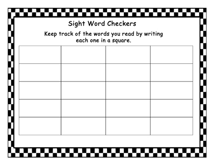 First Grade Adventures: Sight Word Checkers