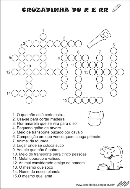 No mundo das atividades: Ortografia r e rr