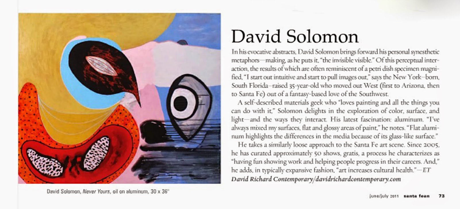 DAVID SOLOMON :: ART :: SANTA FE: Santa Fean Magazine "Masters of Fine ...