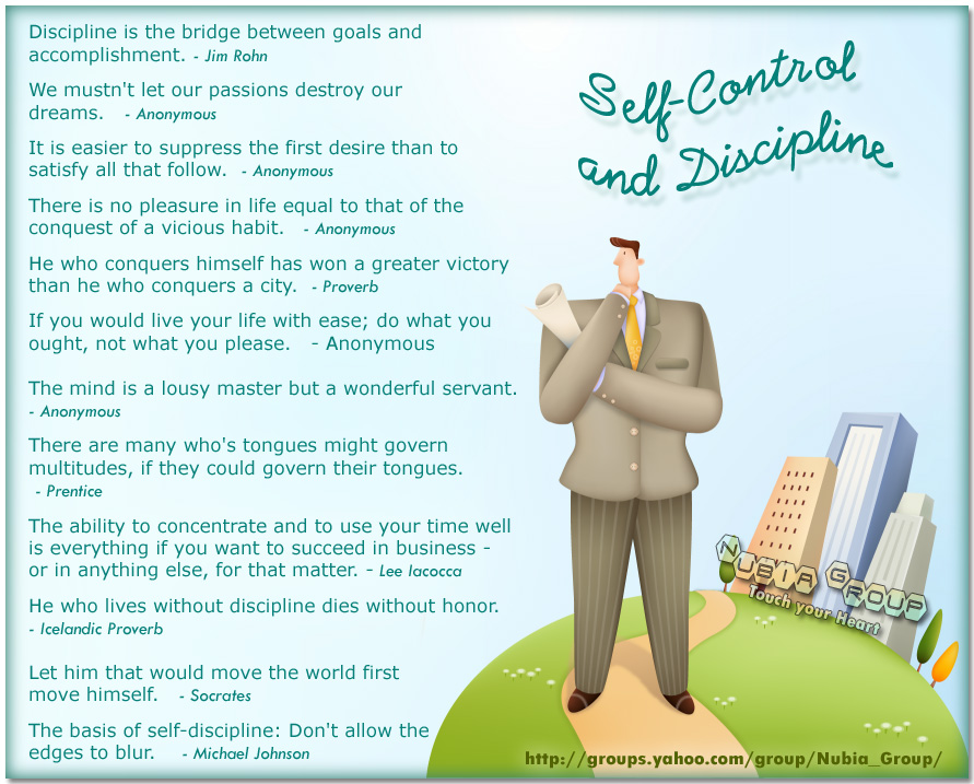 * Nubia_group Inspiration *: Self-Control and Discipline quotes