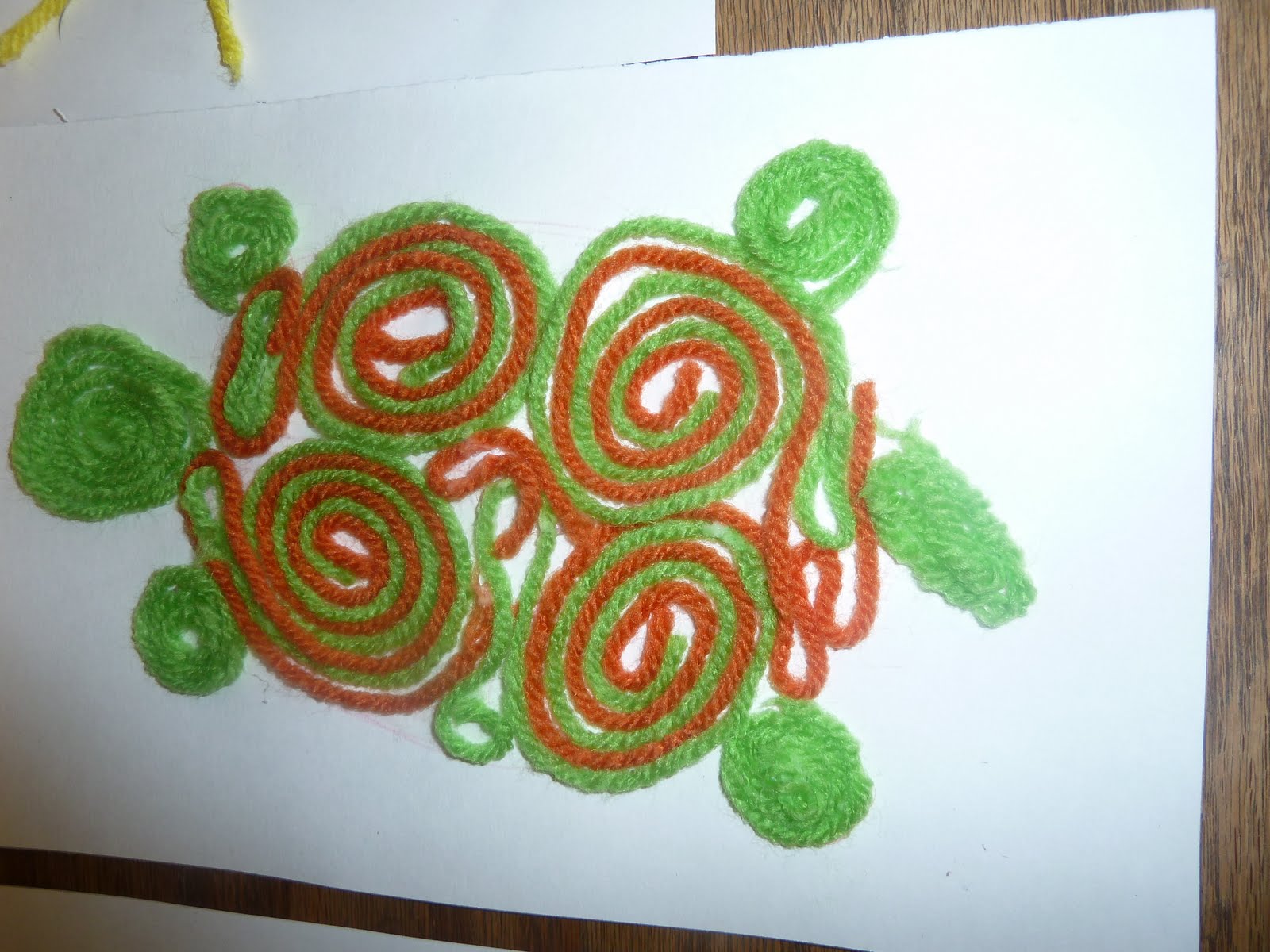 The Crafts Corner: Little Hands Art #1 - Art work made with yarn and glue