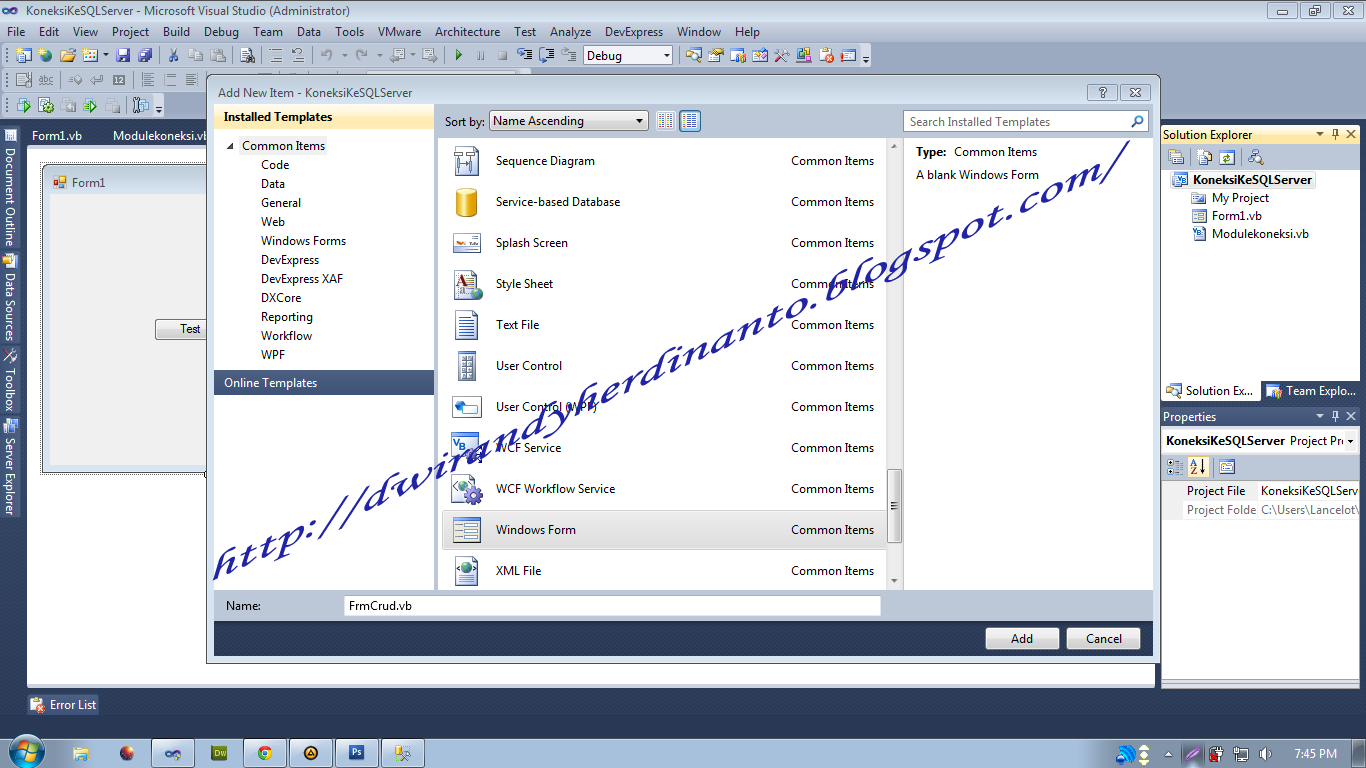 CRUD dengan VB.NET bagian 1 - Tutorial Koding