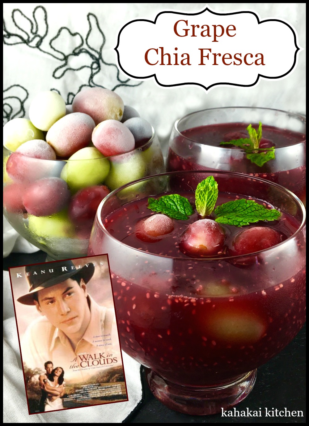 Kahakai Kitchen: Grape Chia Fresca with Frozen Grape "Ice Cubes" for ...