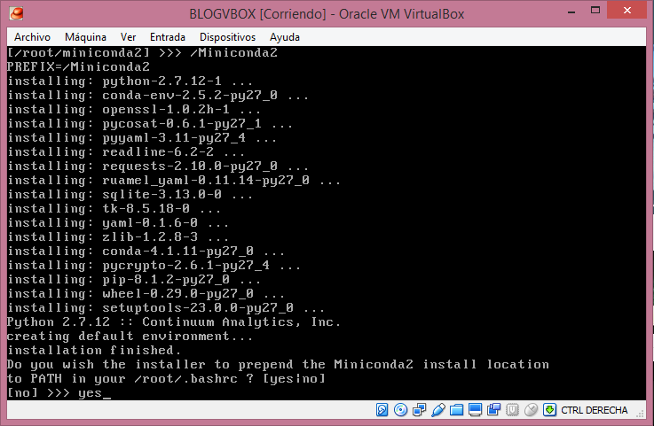Instalación de Anaconda Python en Linux: 2016