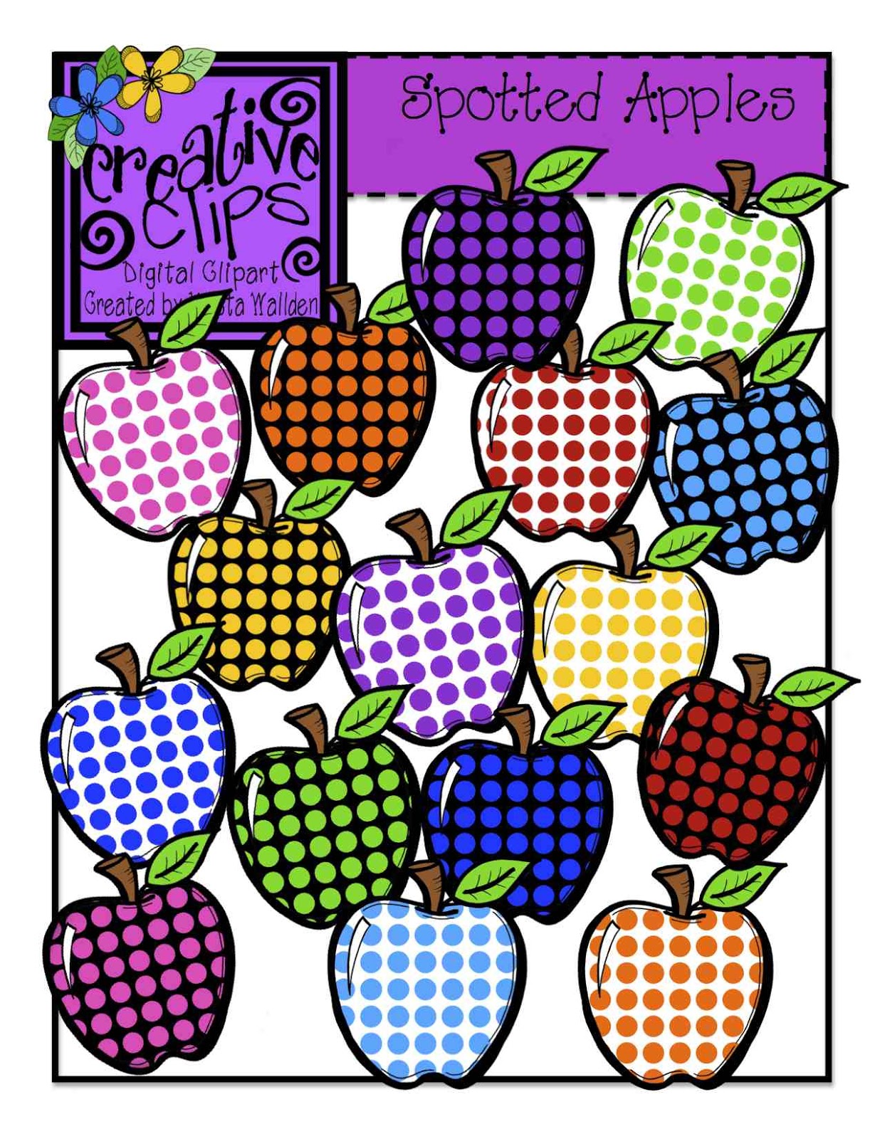 The Creative Chalkboard: FREE Rainbow Apples and New Clipart Sets Galore!!
