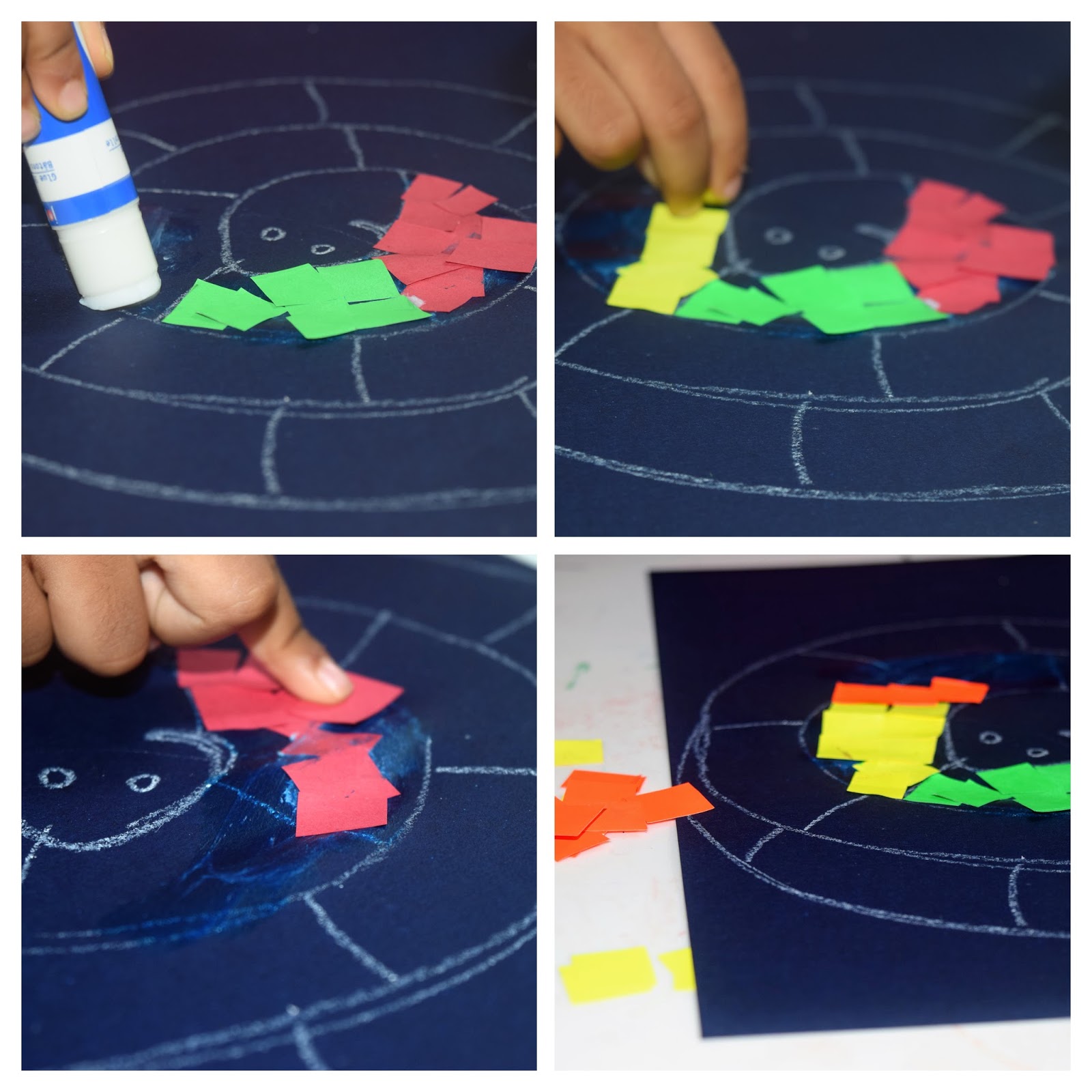 Sindhu's cocoon: Spinning Snake - Paper Collage Activity