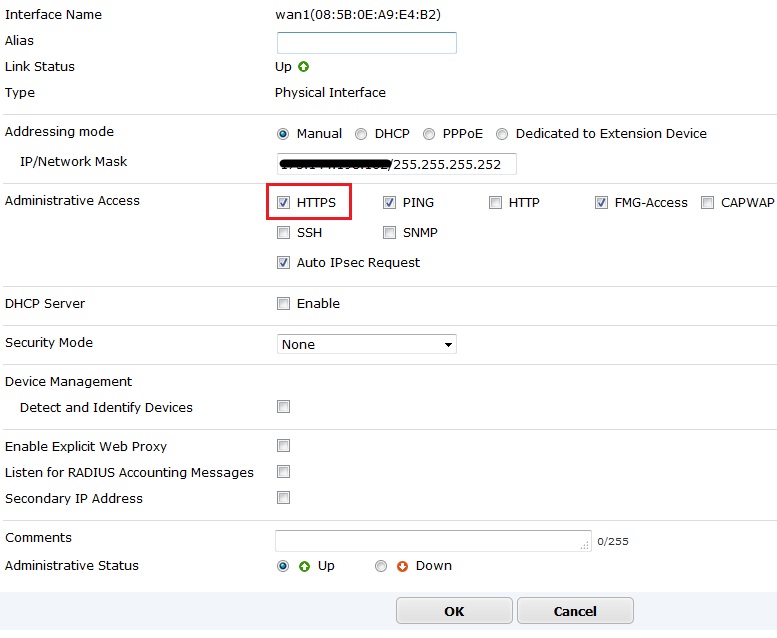 Turn off Fortigate web access from public IP