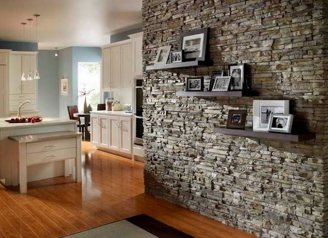 Beautiful Kitchens Design Ideas with Stone Walls - HAG Design