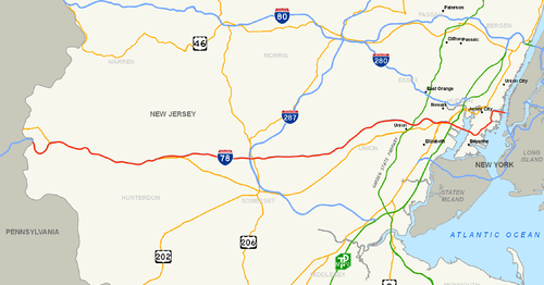 Interstate 78 in New Jersey | College