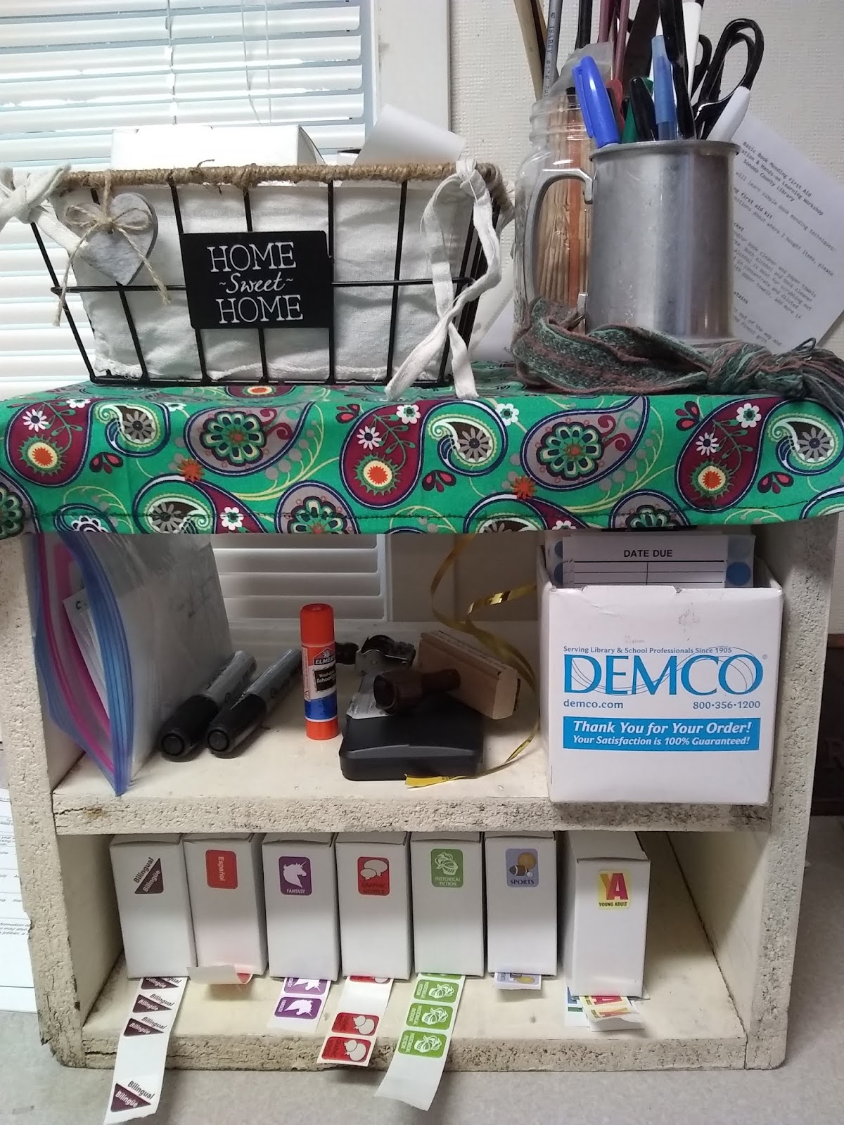 CynthiaParkhill: Workroom shelf for library technical services