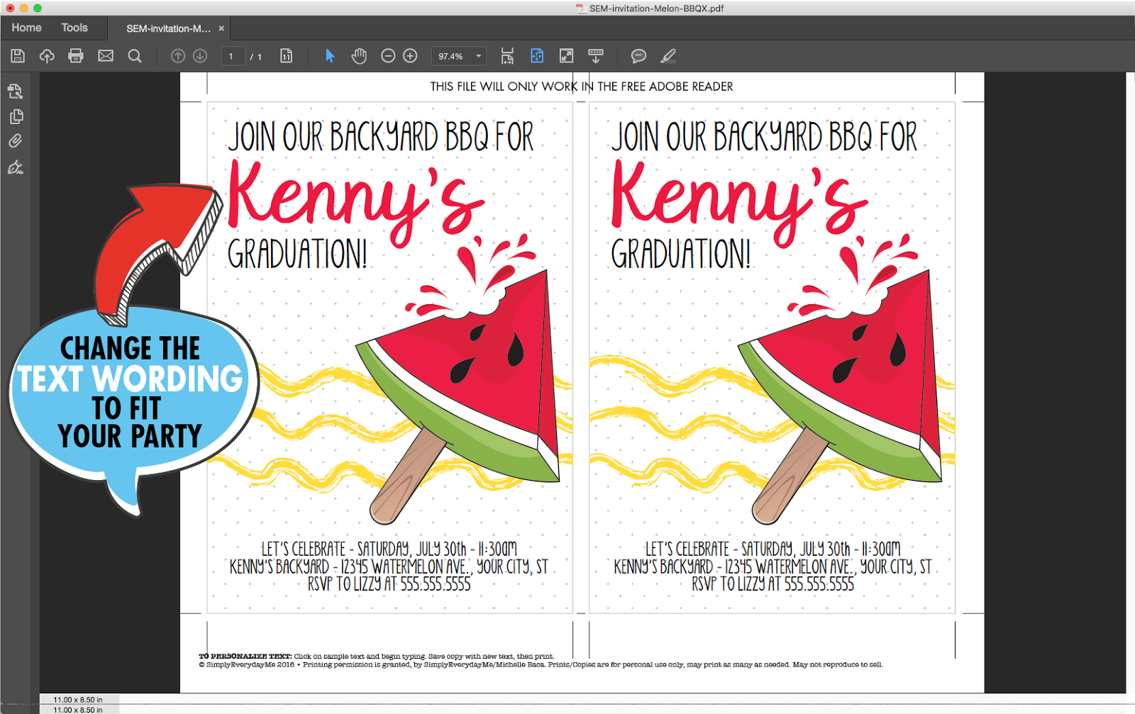 SimplyEverydayMe: {HAPPY MONDAY}... Melon Party Invitation...