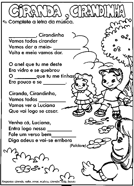 A Arte de Educar: ATIVIDADES COM A CANTIGA DE RODA CIRANDA CIRANDINHA
