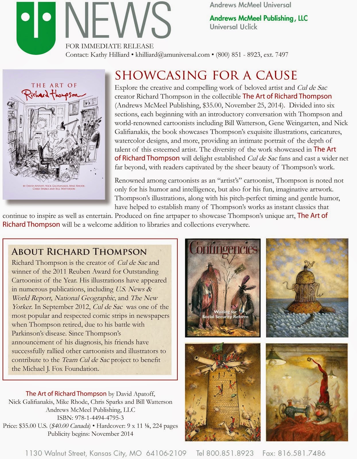 ComicsDC: The Art of Richard Thompson press release