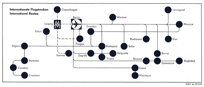 The Timetablist: Interflug Route Network, 1970