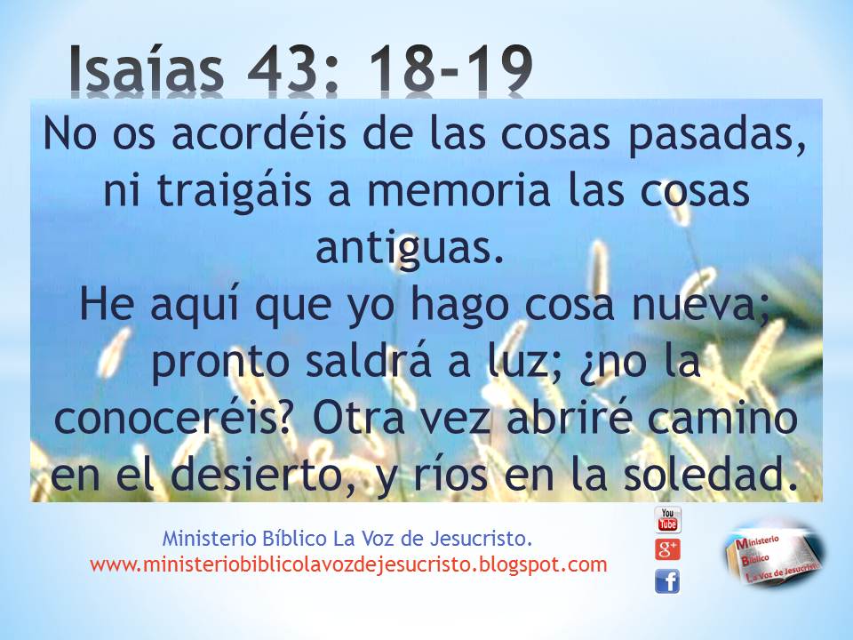 MINISTERIO BÍBLICO LA VOZ DE JESUCRISTO: Un mensaje para este nuevo año ...