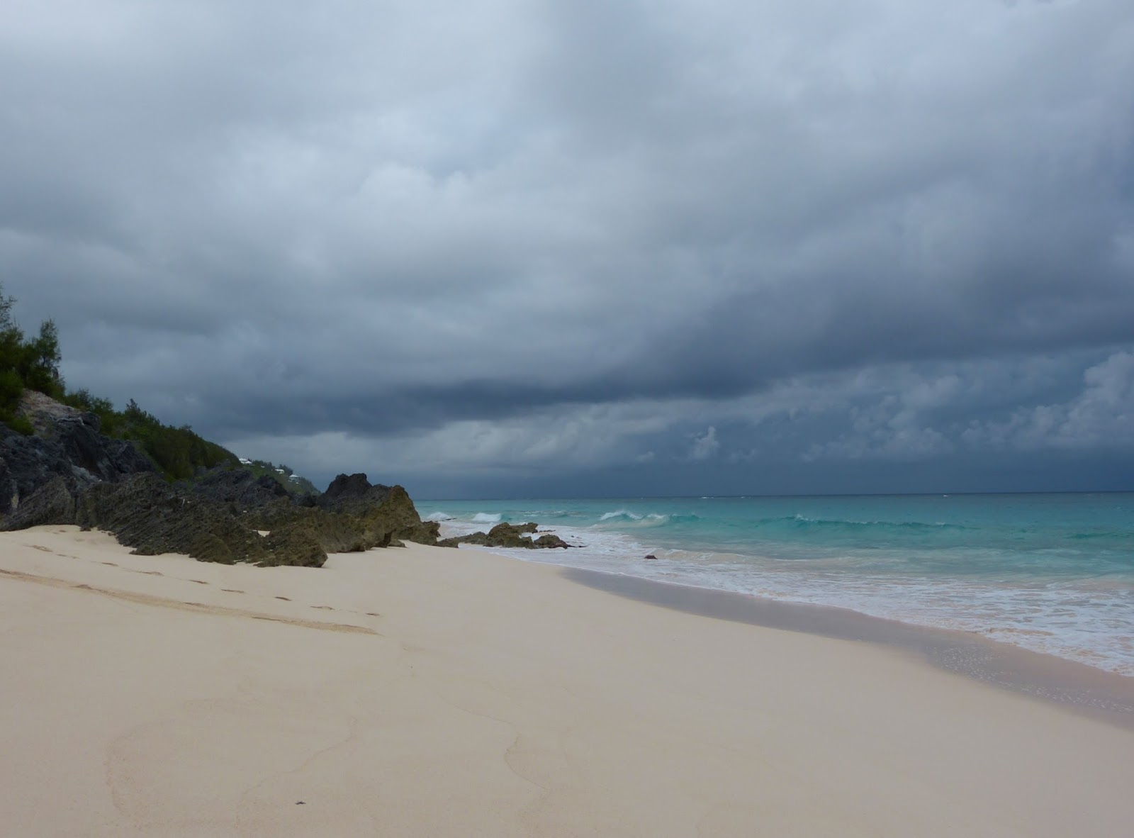 These Boots, in Bermuda.: Day 6: Storm clouds at Marley Beach