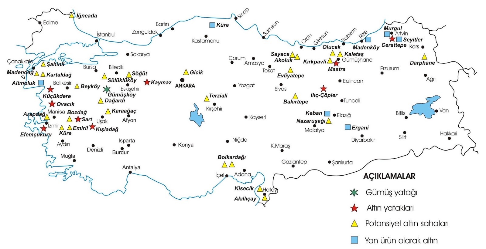 Map of Gold Fields in Turkey ~ Turkey Physical Political Maps of the City