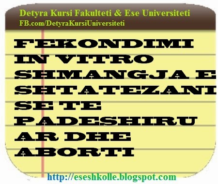 Detyra Kursi Te Gatshme Me Porosi: FEKONDIMI IN VITRO SHMANGJA E ...