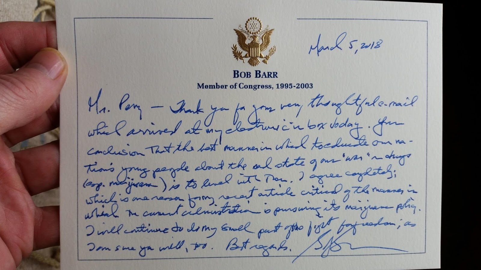 Liberty or What?: To-From Honorable Bob Barr