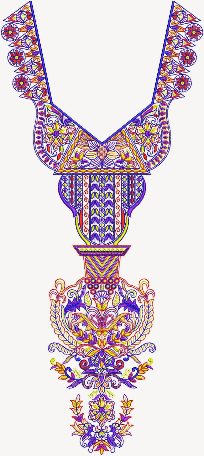 EmbDesignTube: Trendy Embroidered Neck Patterns Designs
