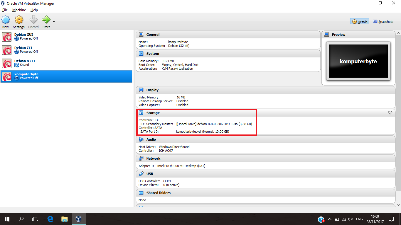 Tutorial Instalasi Debian 8 GUI di Virtual Box - Komputerbyte