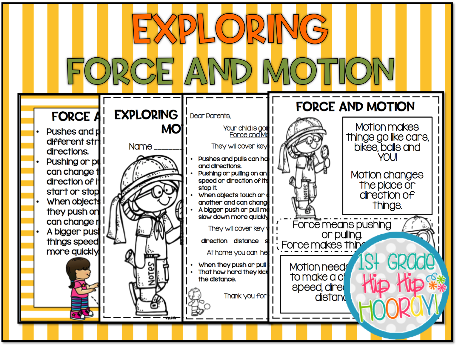 1st Grade Hip Hip Hooray!: Exploring Force and Motion