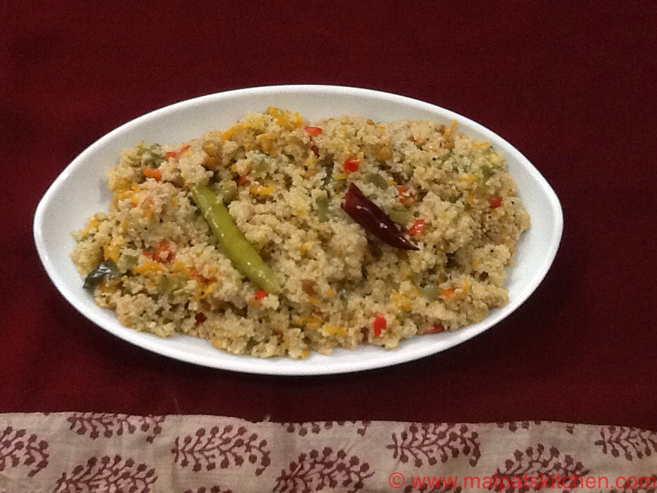 VEG CRACKED WHEAT / SAMBA RAVA UPMA ~ Malpats Kitchen
