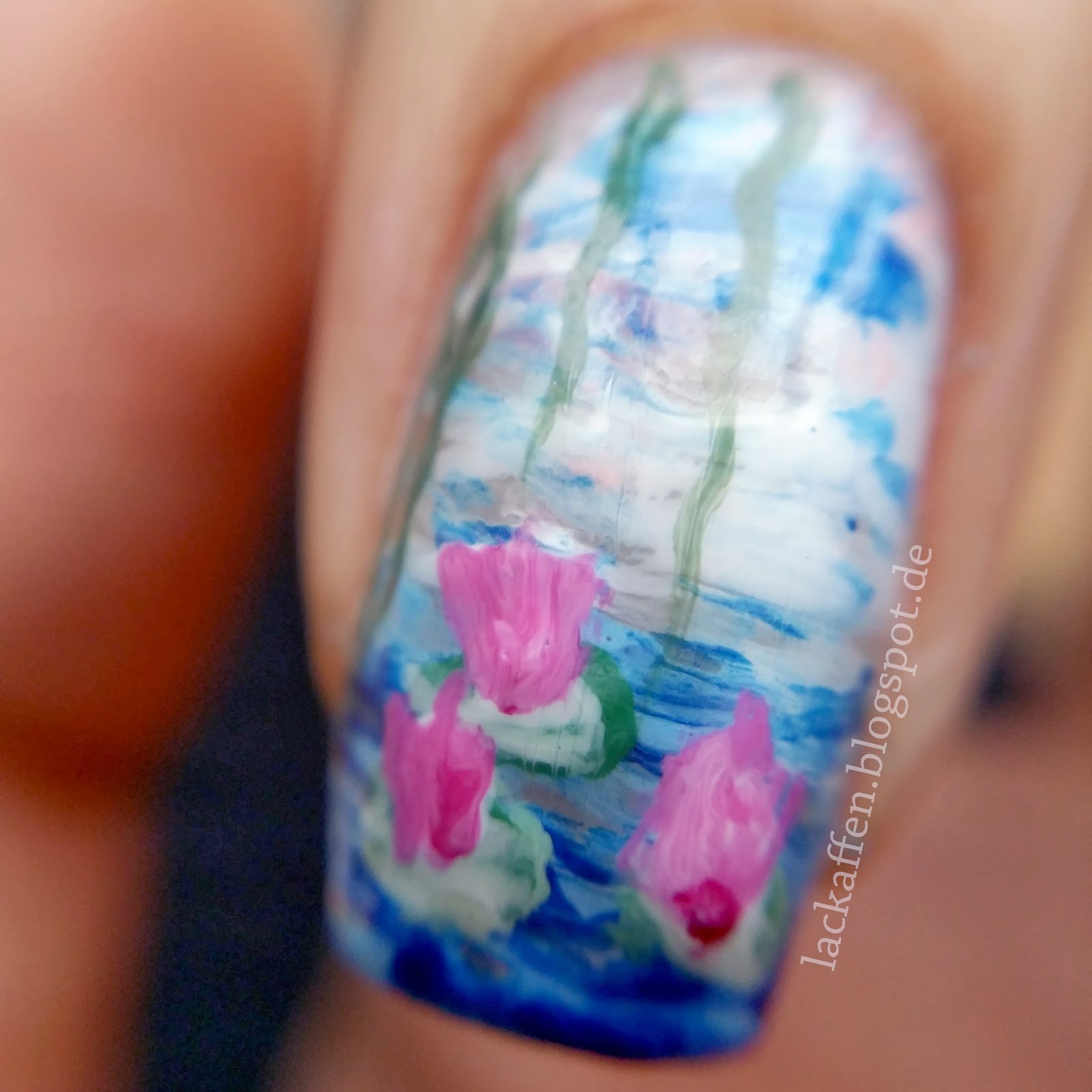 Lackaffen: Claude Monet inspired nail art