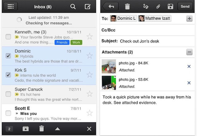 Gmail released for iOS.