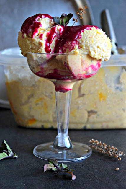 Rabri Ice Cream With Beetroot & Raspberry Sauce