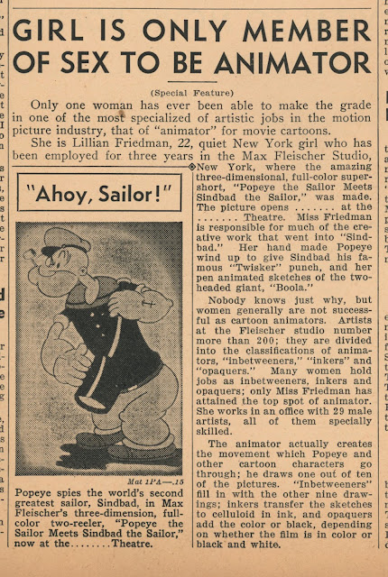 Seymour Kneitel 1908-1964: THE FIRST WOMAN ANIMATOR!