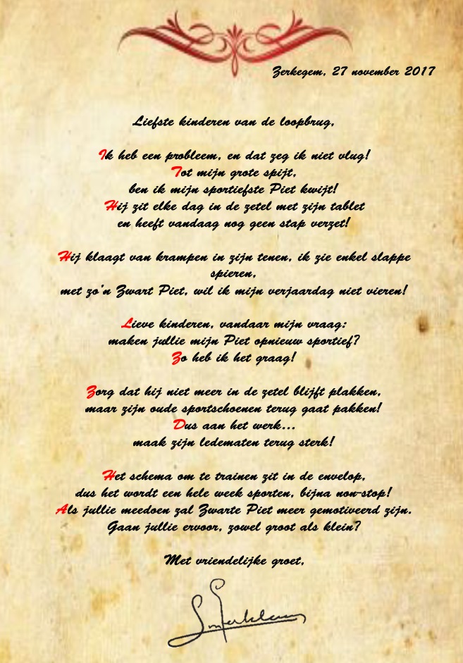 6de leerjaar: Bezoek van Sinterklaas