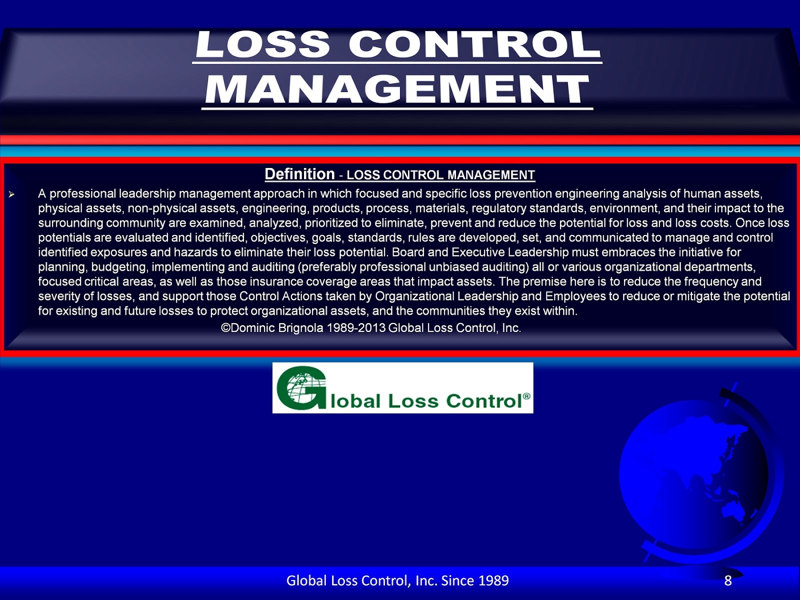 GLOBAL LOSS CONTROL'S BLOG 484-239-4436 Virtual and Onsite Consulting ...