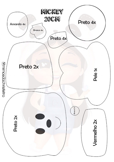 Molde Mickey Mouse de Feltro com Moldes Decoração Disney - Ideias Criativas