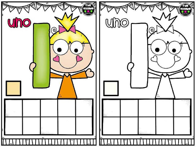 Fichas de Primaria: Cuenta y colorea números del 1 al 20