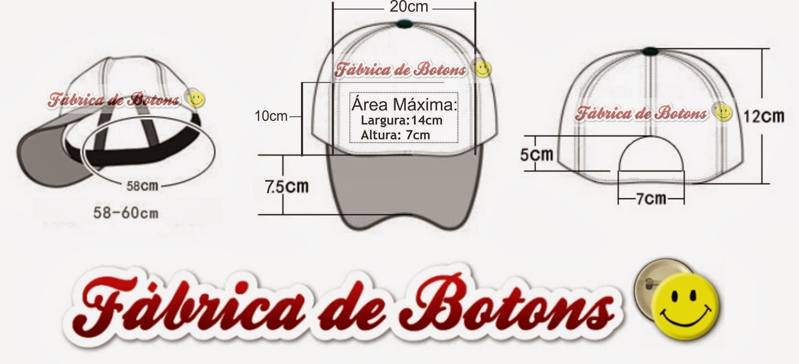Fábrica de Botons: Dimensões bonés personalizados modelo trucker ...