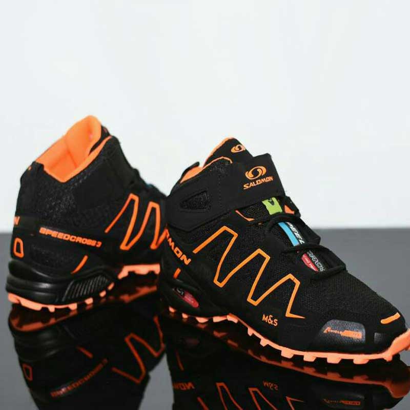 Sepatu Gunung Salomon High Hitam Orange [SGH-001] | Omsepatu.com