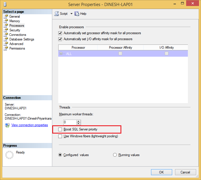 Dinesh's Blog :::: Being Compiled ::::: Setting a higher Priority Base value to SQL Server - are ...