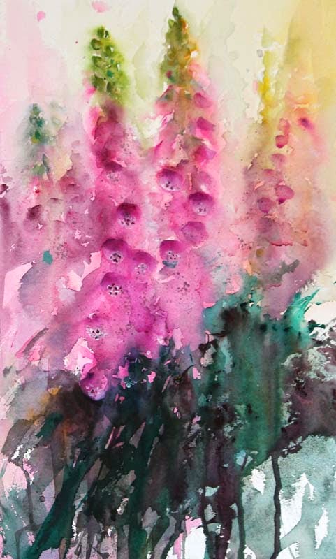 Watercolours With Life: Fascinating Foxgloves 2014