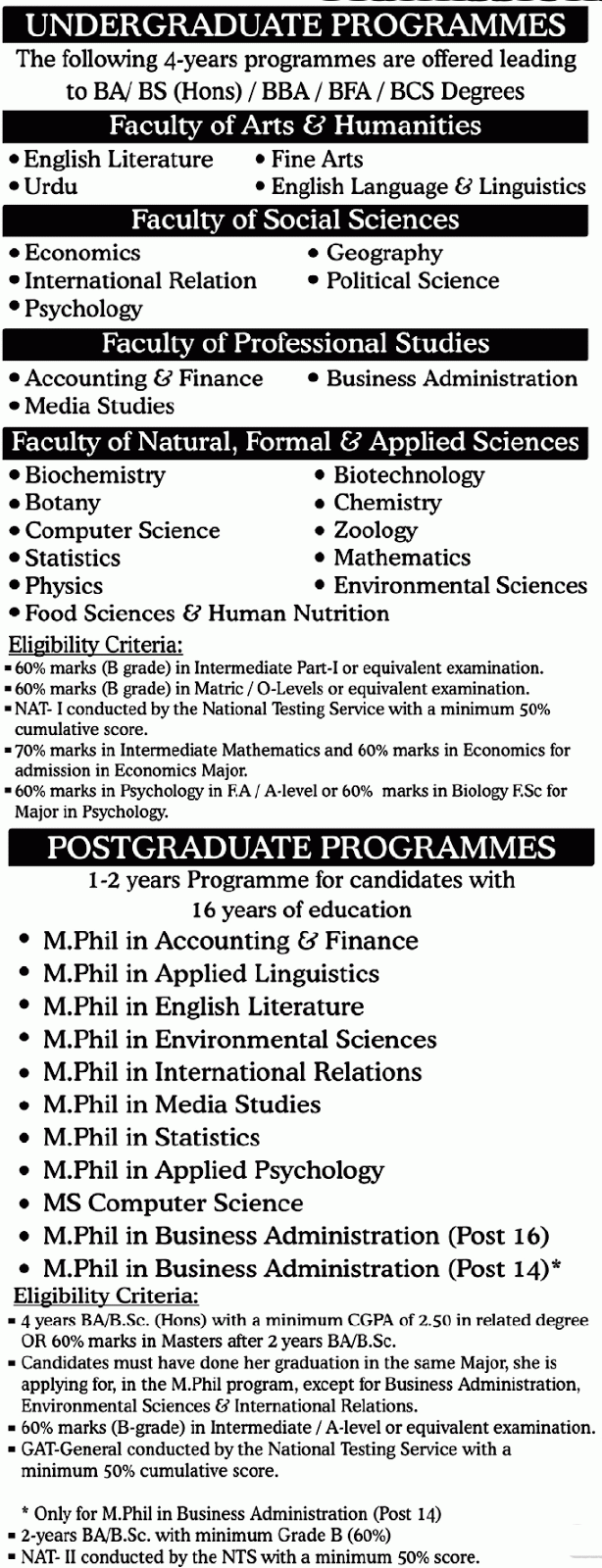 Admission in Pakistan: 17-Jul-2011
