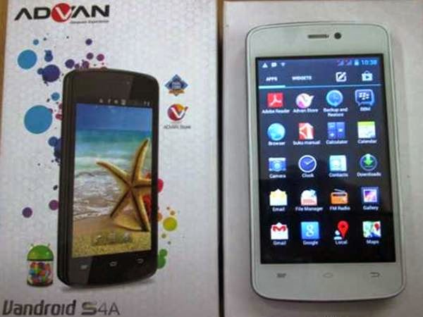 Harga Advan Vandroid S4A+ dan Spesifikasi, Smartphone Quad-core