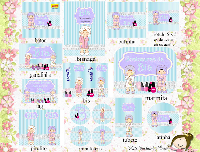 Kit Festas Personalizadas by Cris: KIT FESTA DIGITAL SPA DAY