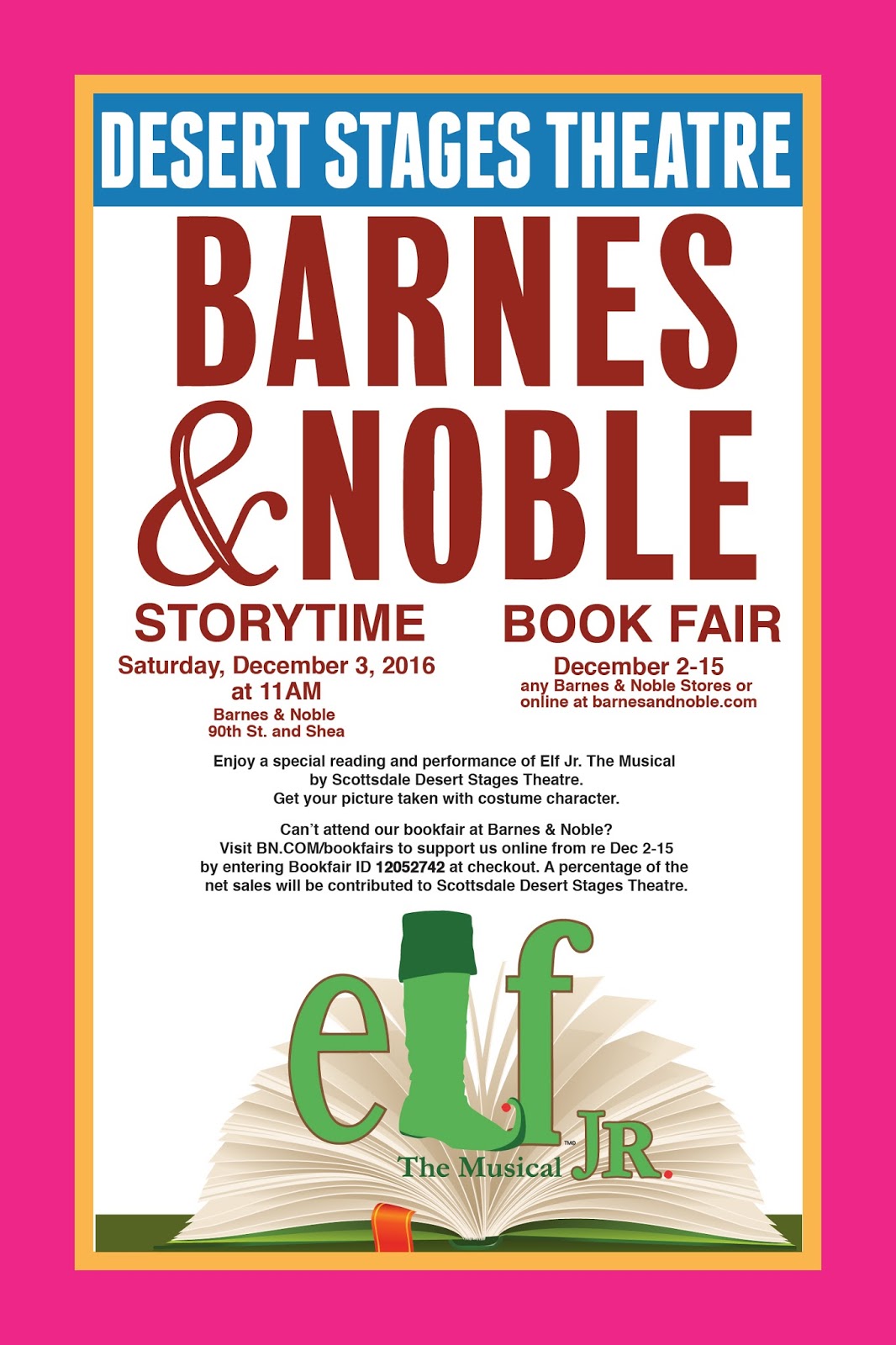 PHX Stages: Desert Stages Theatre's ELF JR. Book Fair at Barnes & Noble ...