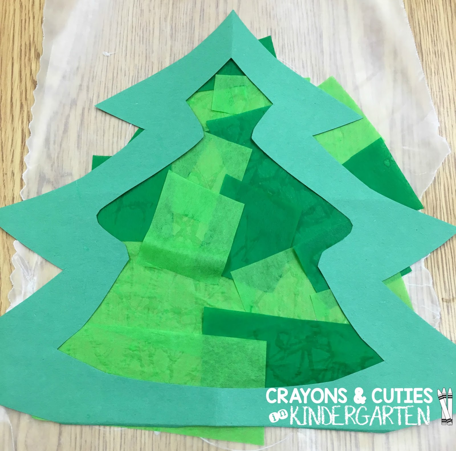 Crayons & Cuties In Kindergarten: Christmas Tree Stained Glass Craft