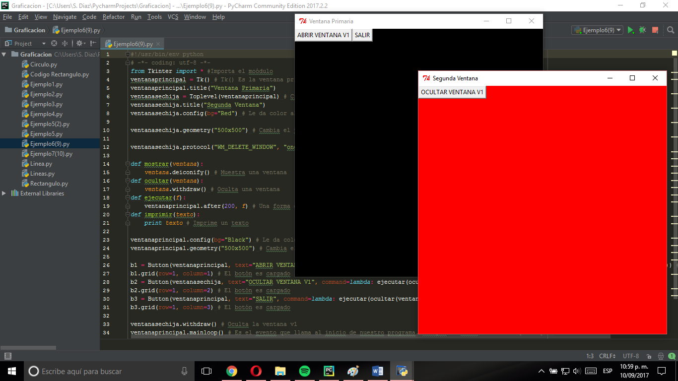 Programas en Python (PyCharm).